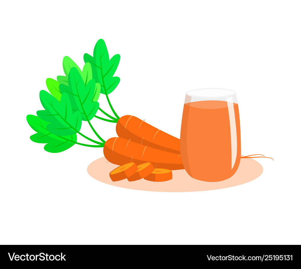 Carrots and carrot juice Royalty Free Vector Image