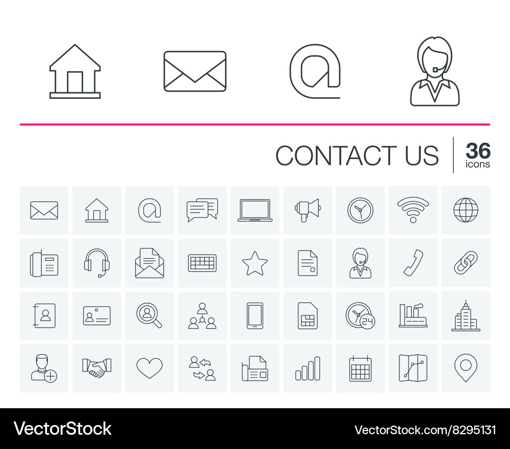 Contact us and communication icons Royalty Free Vector Image
