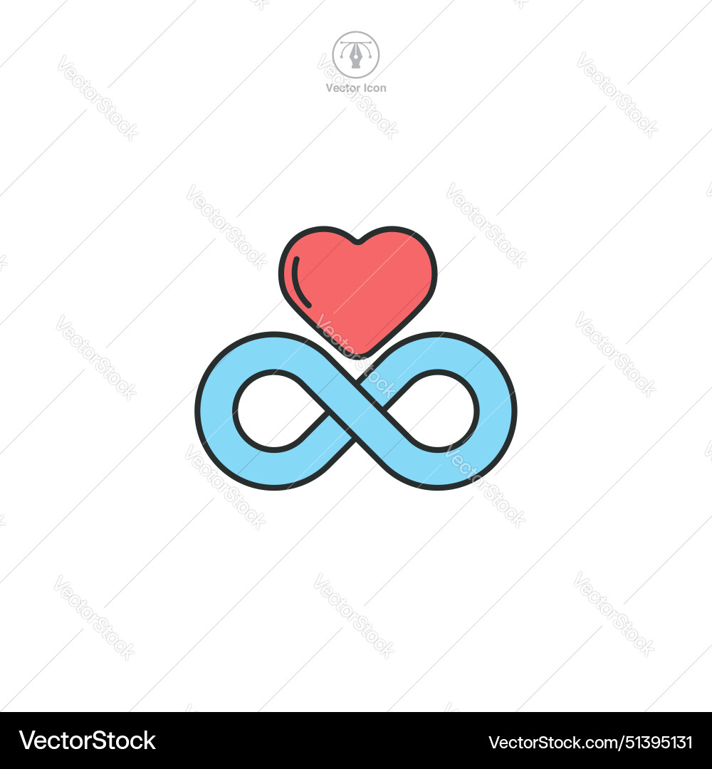 Infinity love symbol isolated on white background Vector Image