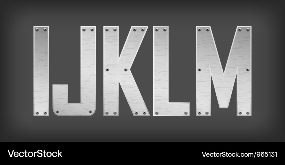 Metallic Lettering & Industrial Symbols Vector Image