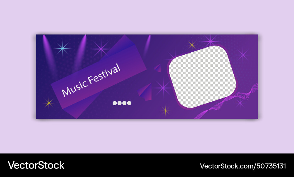 Music facebook cover banner template Royalty Free Vector