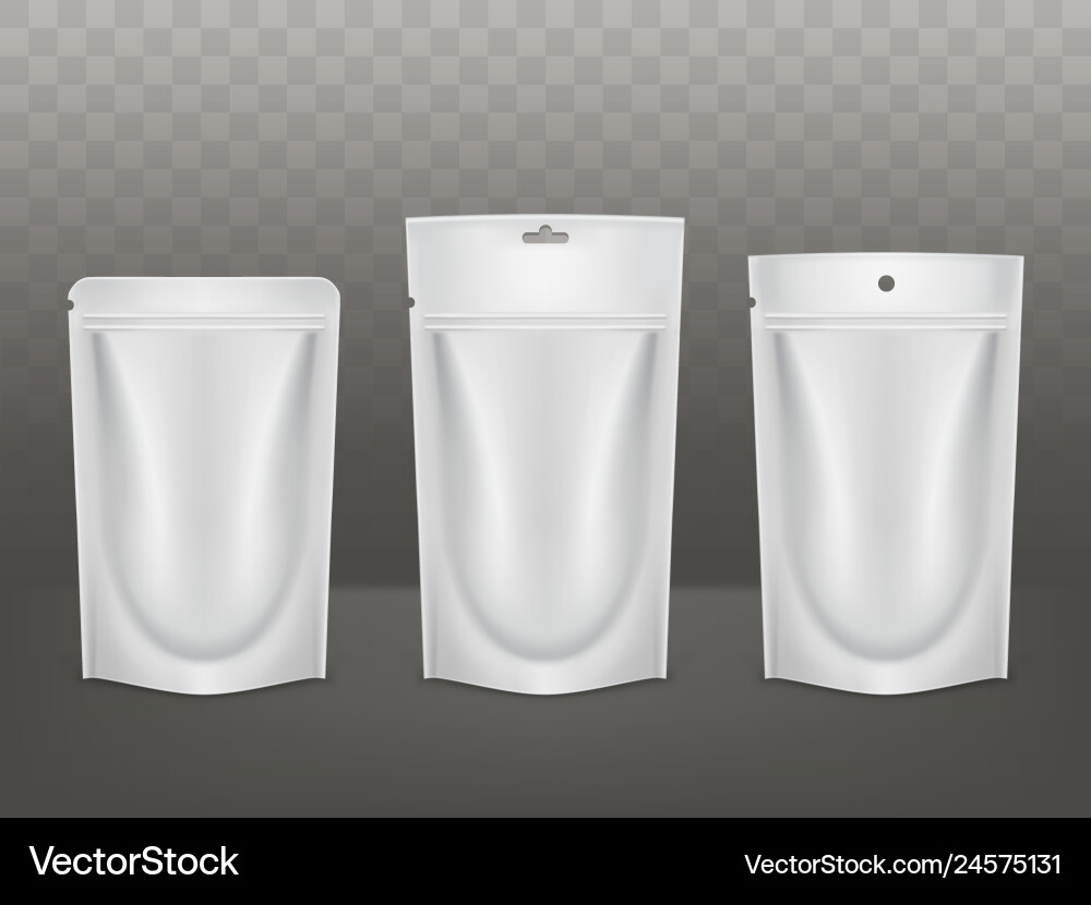 Products polyethylene packaging realistic Vector Image