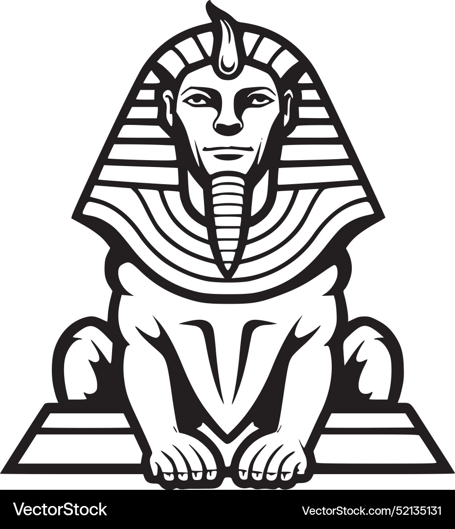 Sphinx - minimalist and flat logo Royalty Free Vector Image