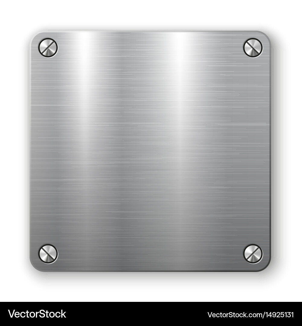 Stainless Steel Plate with Screws Royalty Free Vector Image