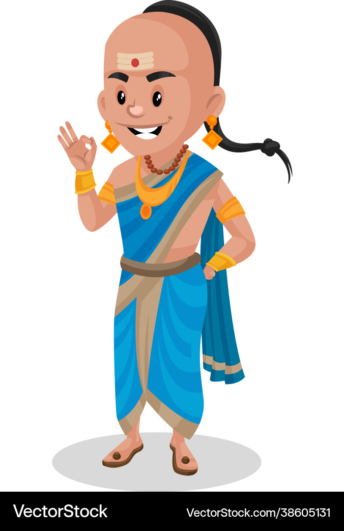 Tenali ramakrishna cartoon character Royalty Free Vector