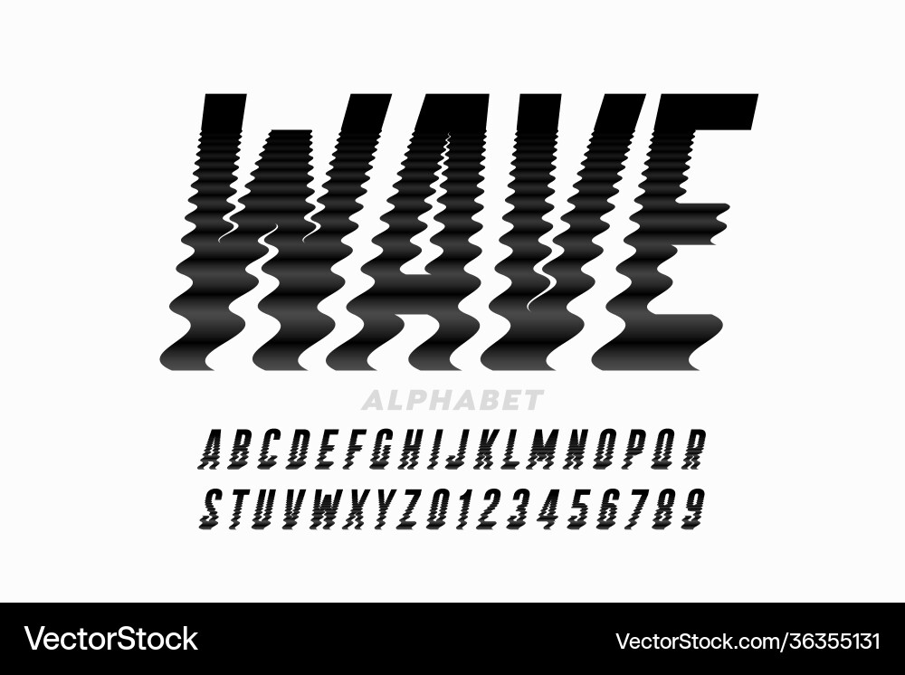 Water waves style font Royalty Free Vector Image