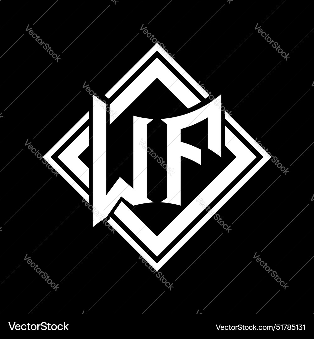 Wf letter logo abstract shield shape with square – Royalty-Free Vector ...