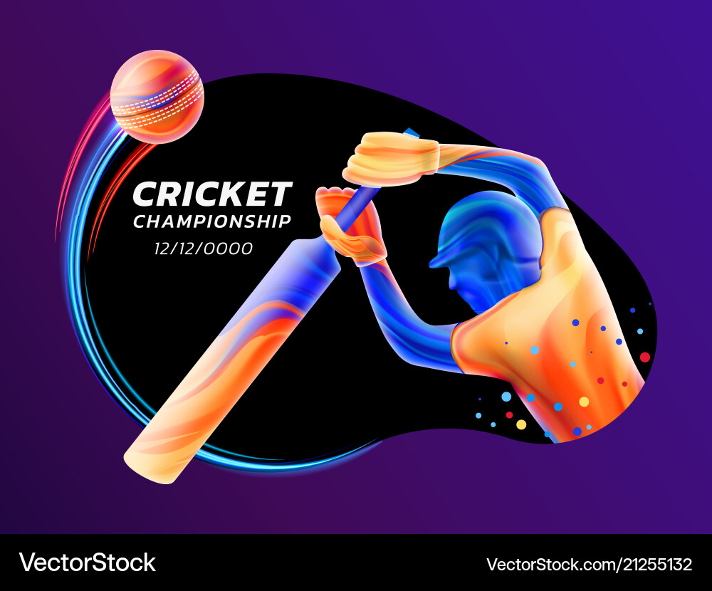 Abstract of batsman playing Royalty Free Vector Image