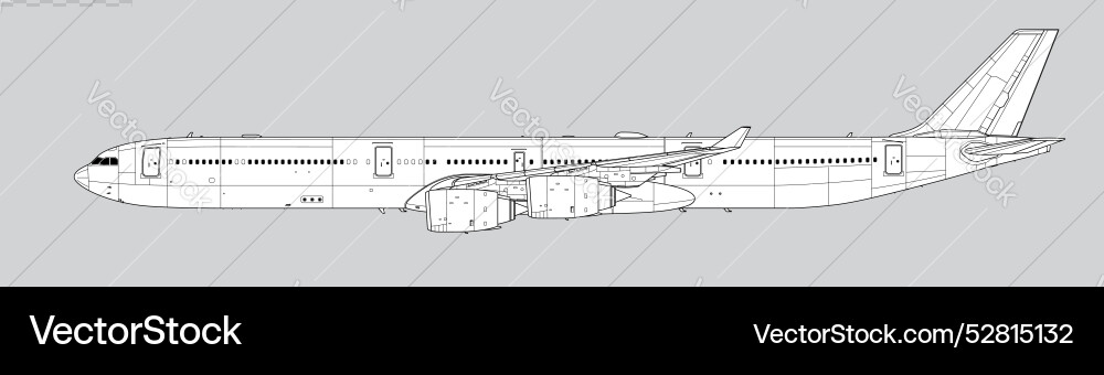 Airbus a340-600 Royalty Free Vector Image - VectorStock