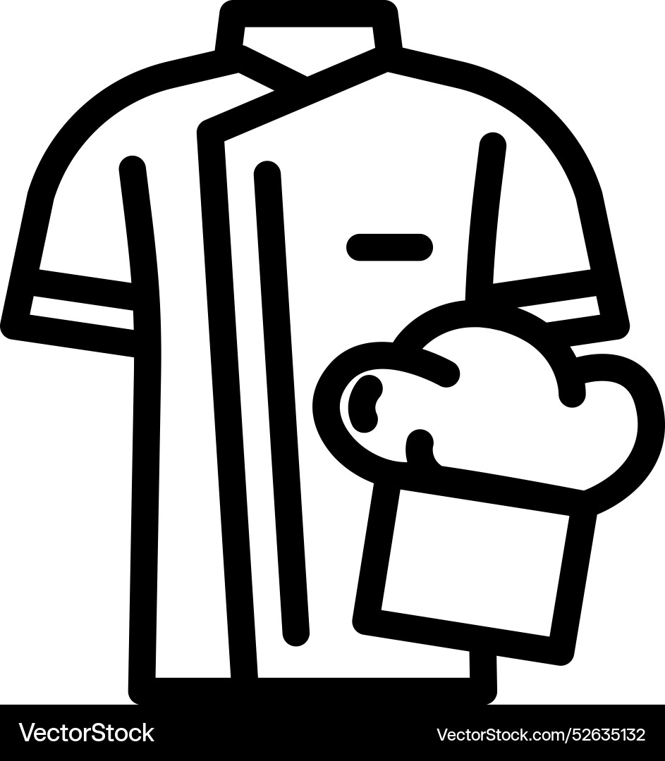 Chef uniform restaurant line icon Royalty Free Vector Image