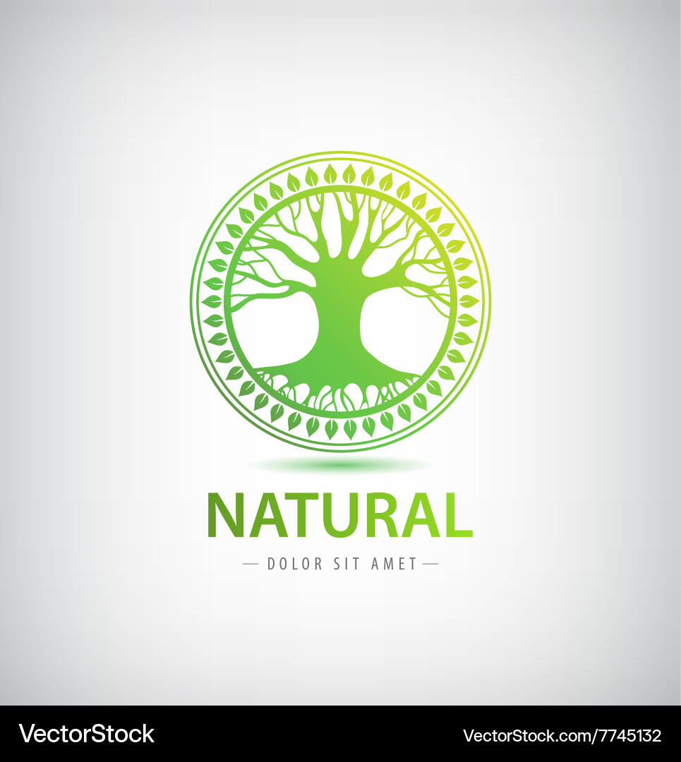 Circular Eco Tree Logo Royalty Free Vector Image