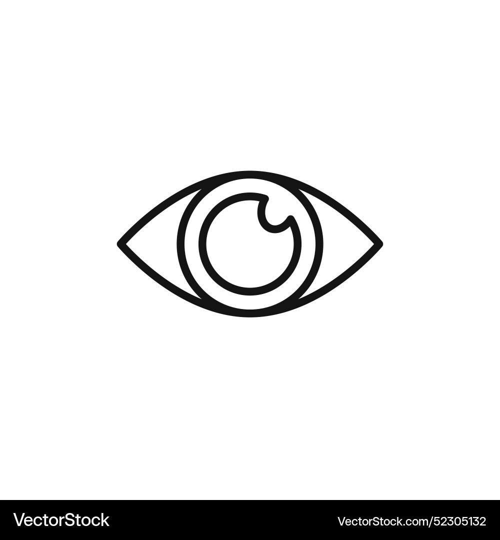 Eye icon 2 outline collection in black Royalty Free Vector