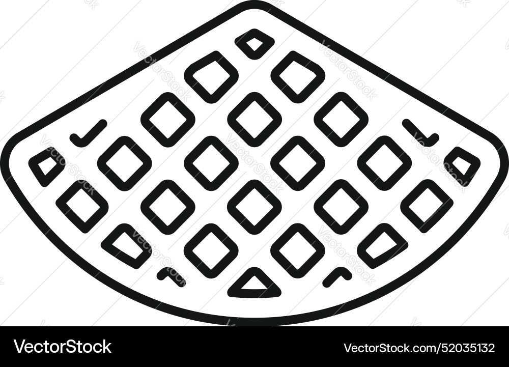 Half waffle icon bakery dessert symbol for menu Vector Image