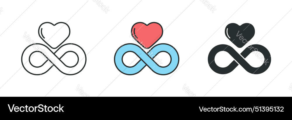 Infinity love symbol isolated on white background Vector Image