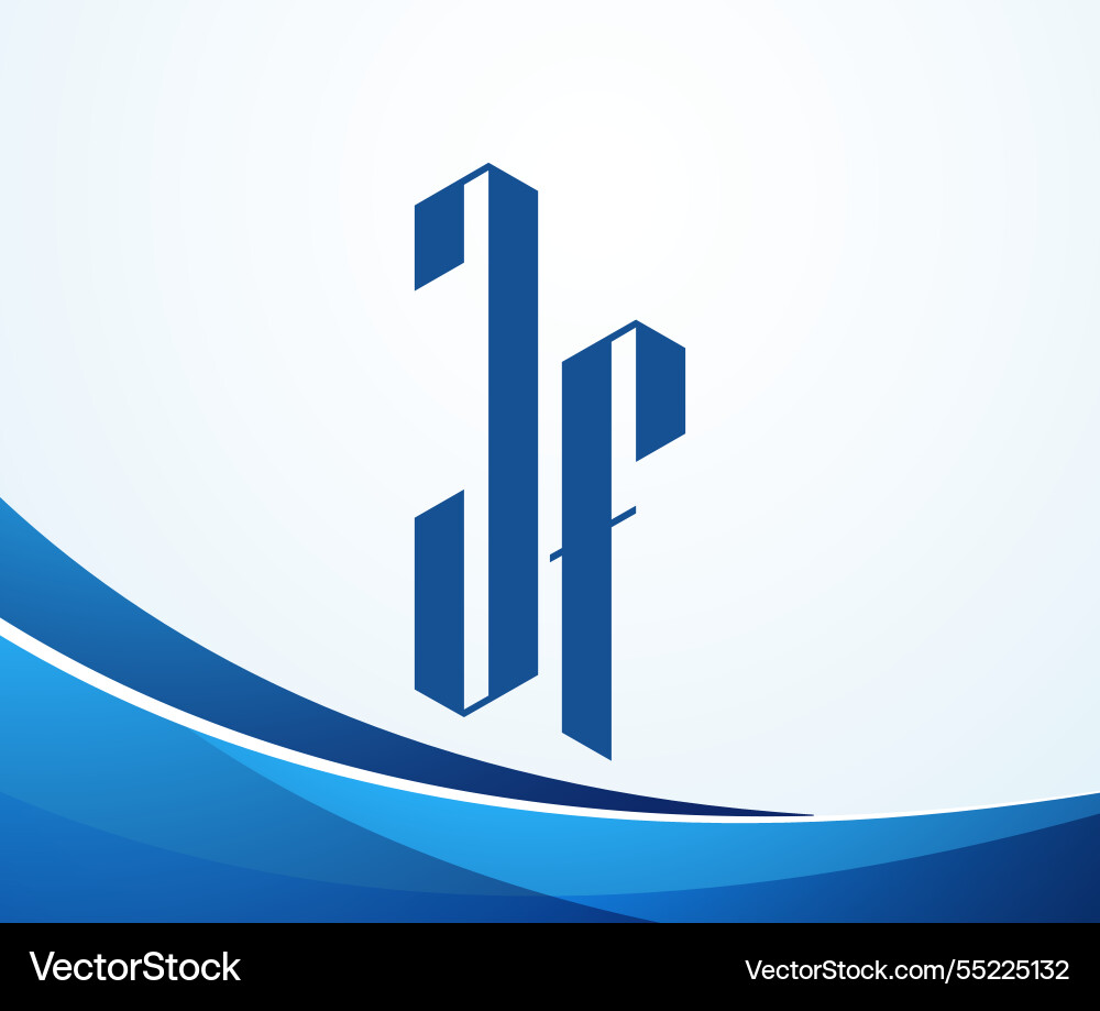 Jf alphabet letter logo design template elements Vector Image