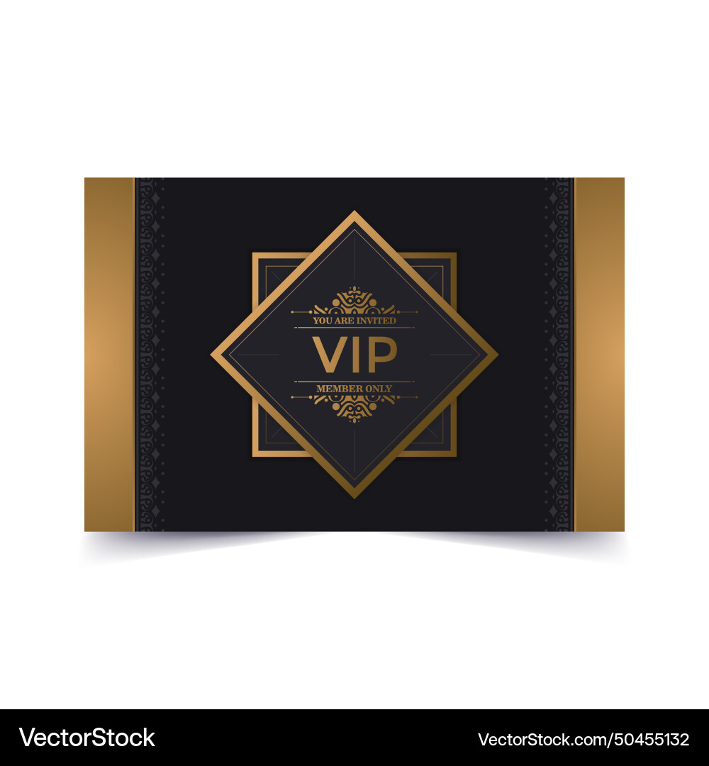 Luxury dark vip card in ornament texture Vector Image