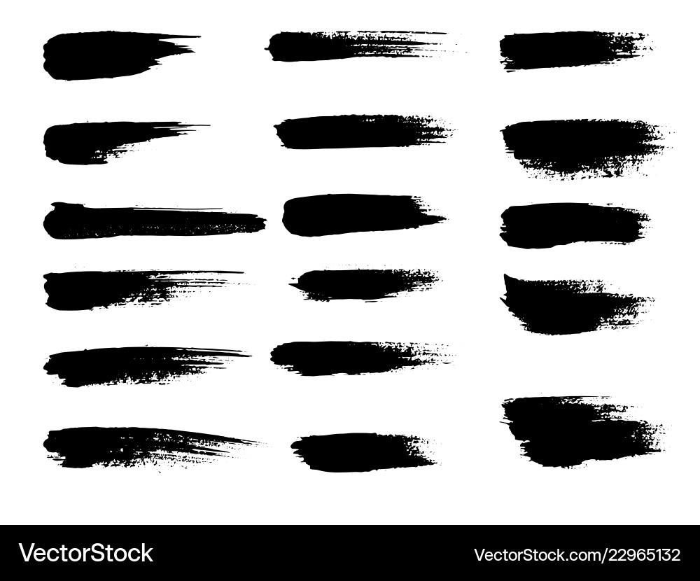 Painted grunge stripes set black labels Royalty Free Vector