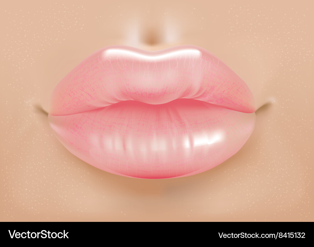 Pink glossy lips Royalty Free Vector Image - VectorStock