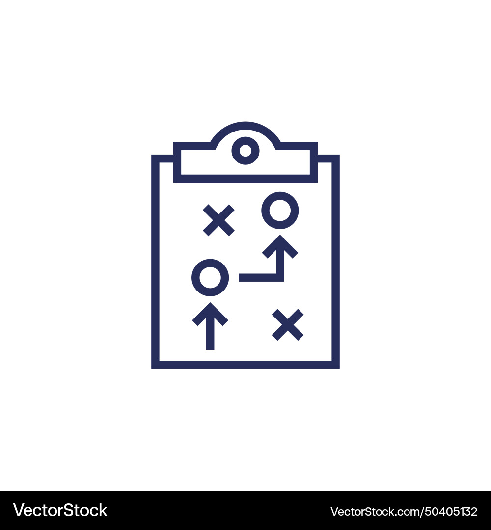 Playbook game plan line icon Royalty Free Vector Image
