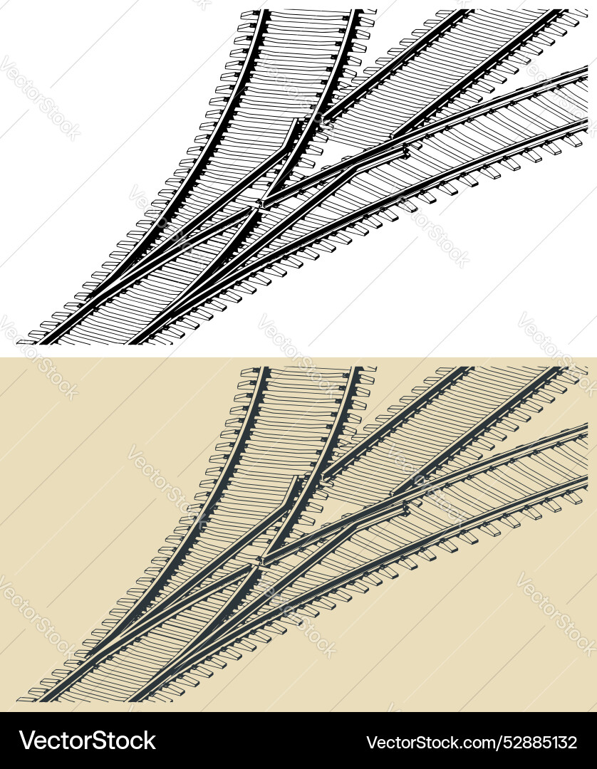 Railway junction Royalty Free Vector Image - VectorStock