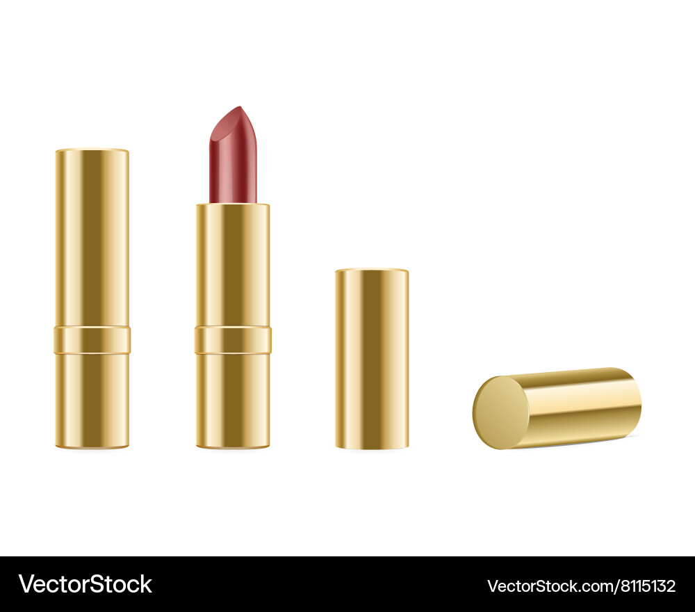 Red lipstick isolated on white background Vector Image