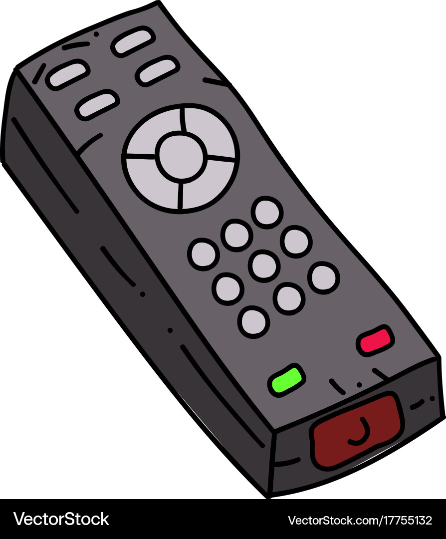 Remote control cartoon hand drawn image Royalty Free Vector