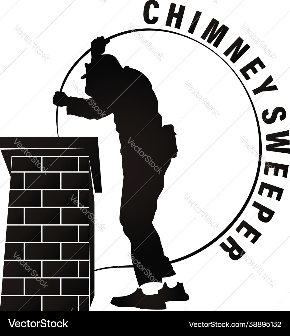 Roof Chimney Sweep Silhouette Royalty Free Vector Image