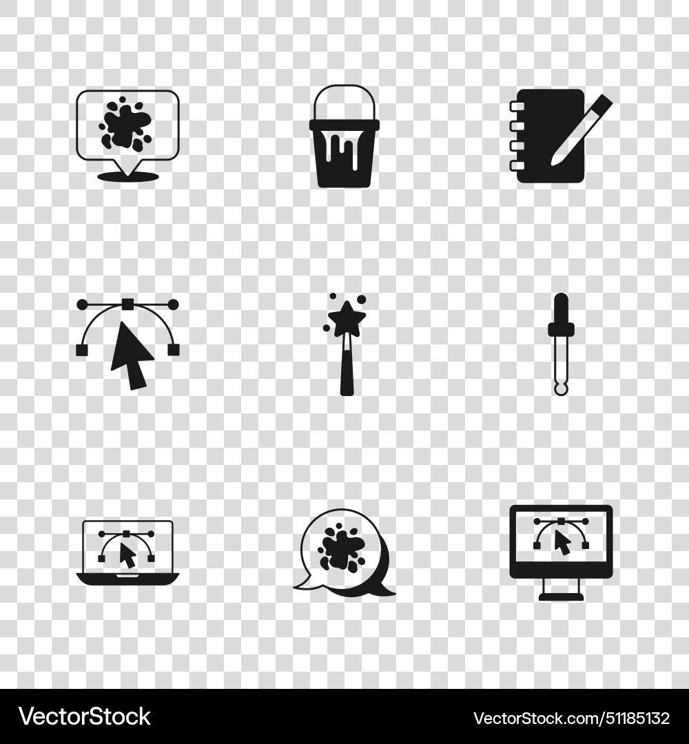 Set paint spray eyedropper color picker palette Vector Image