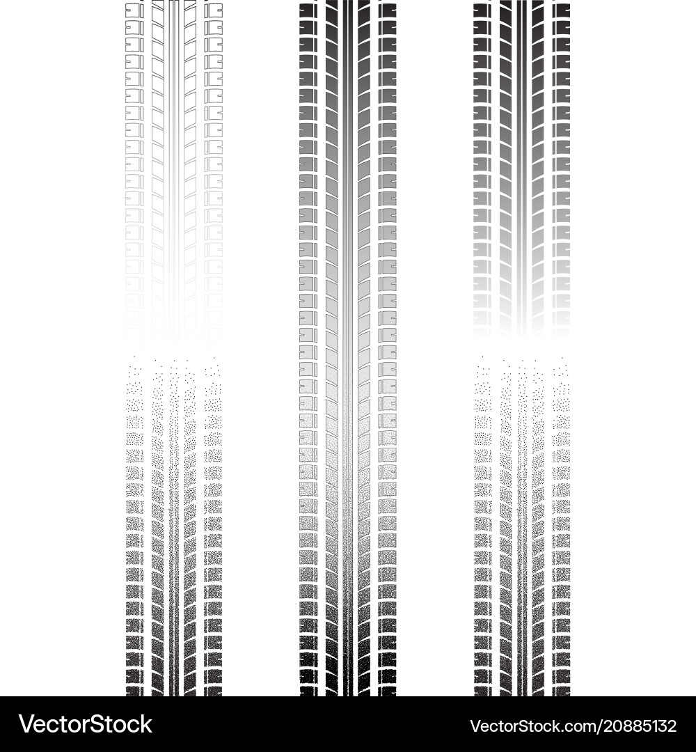 Tire track silhouettes Royalty Free Vector Image