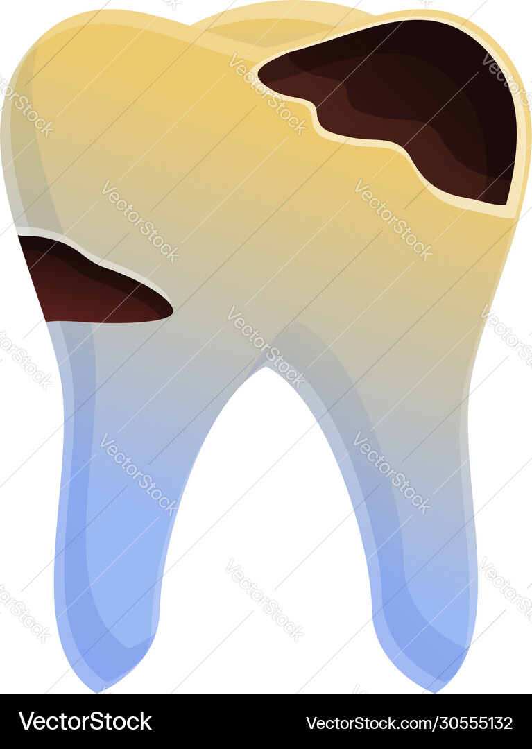 Tooth decay icon cartoon style Royalty Free Vector Image