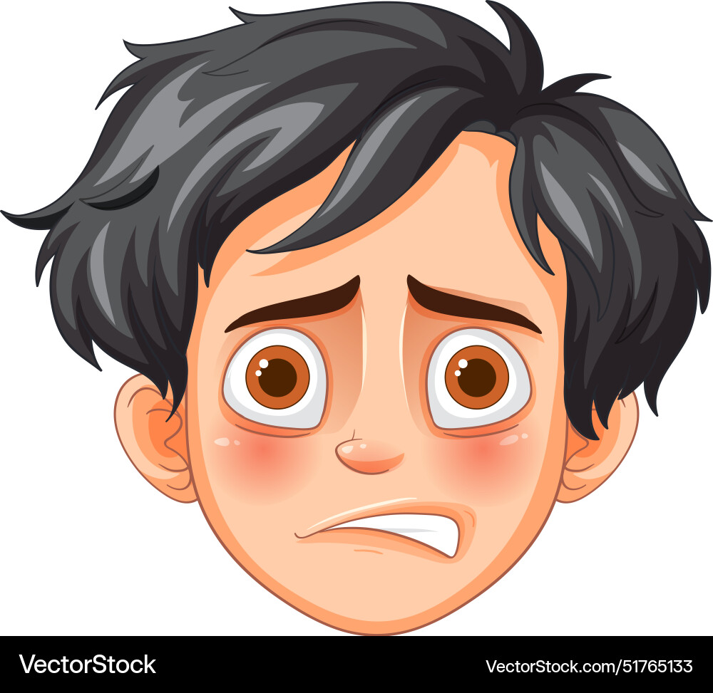 A worried cartoon face Royalty Free Vector Image