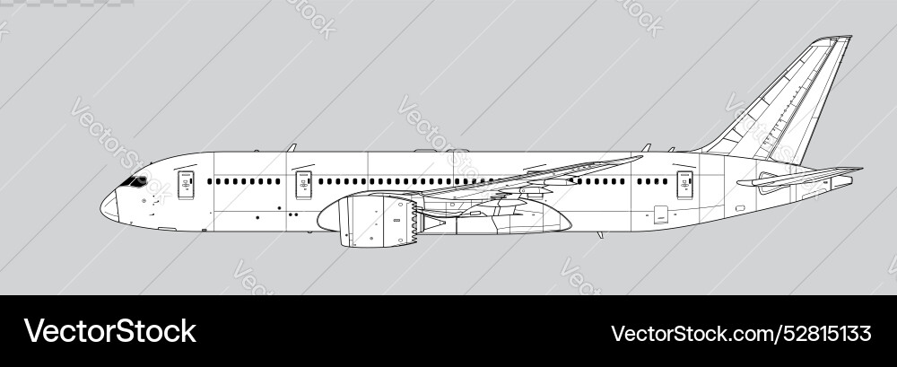 Boeing 787-8 dreamliner Royalty Free Vector Image