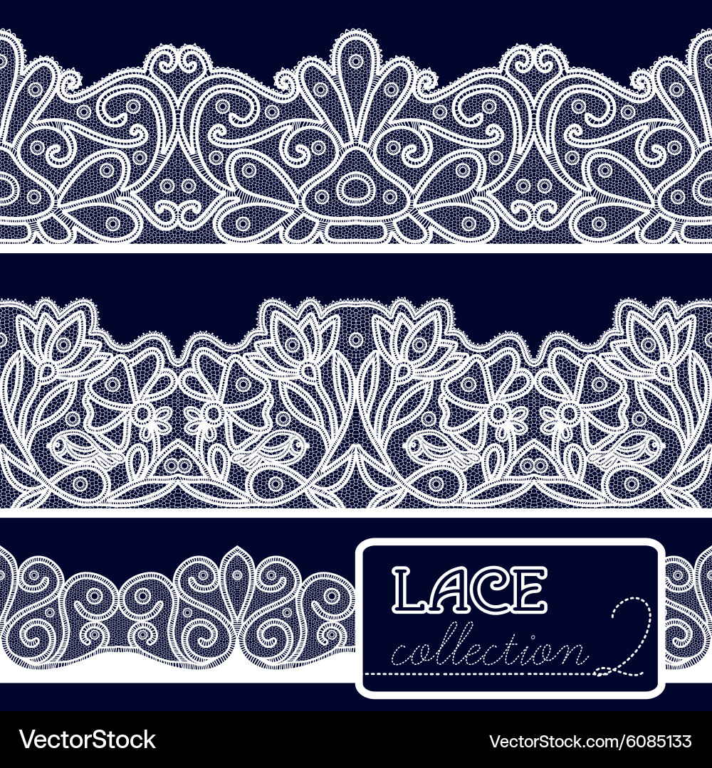 Decorative lace set Royalty Free Vector Image - VectorStock