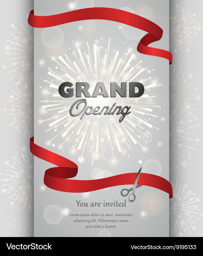 Grand opening banner design Royalty Free Vector Image