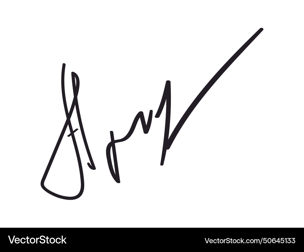 Handwritten abstract signature scribble letter h Vector Image