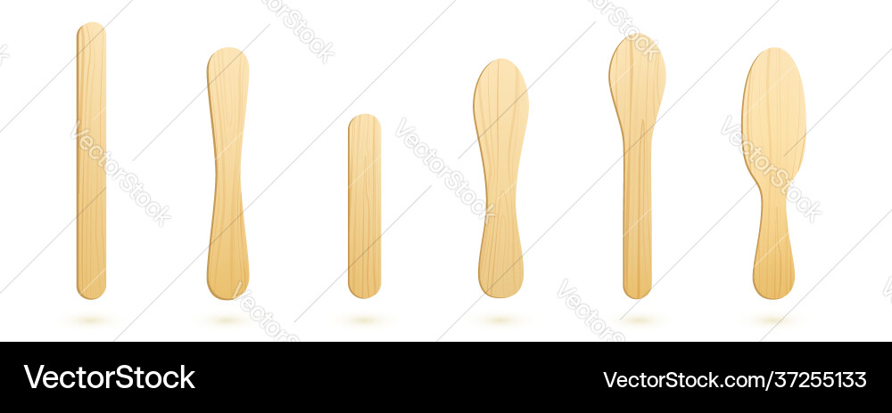 Popsicle sticks wooden elements for ice cream Vector Image