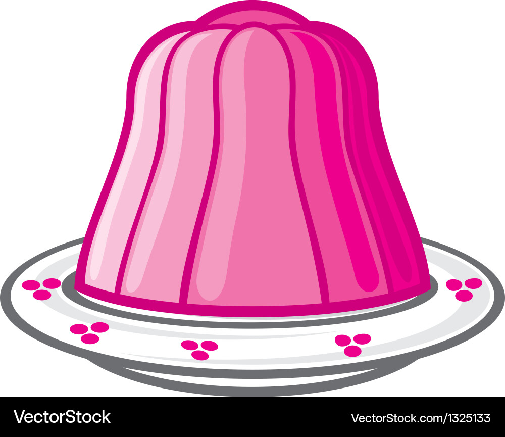 Pudding in white dish - jelly Royalty Free Vector Image