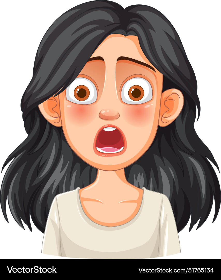 A woman with shocked expression Royalty Free Vector Image