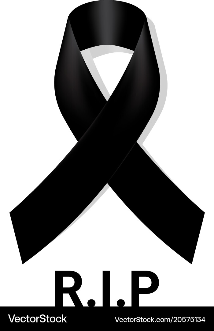 Black Ribbon Mourning Symbol Royalty Free Vector Image