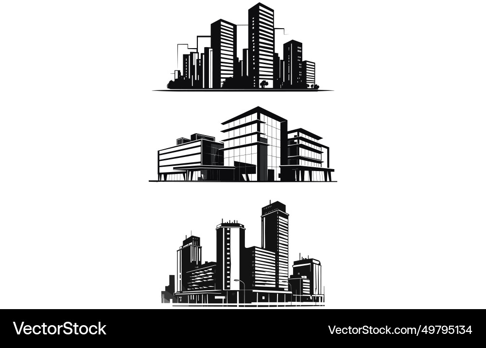 Buildings silhouette Royalty Free Vector Image