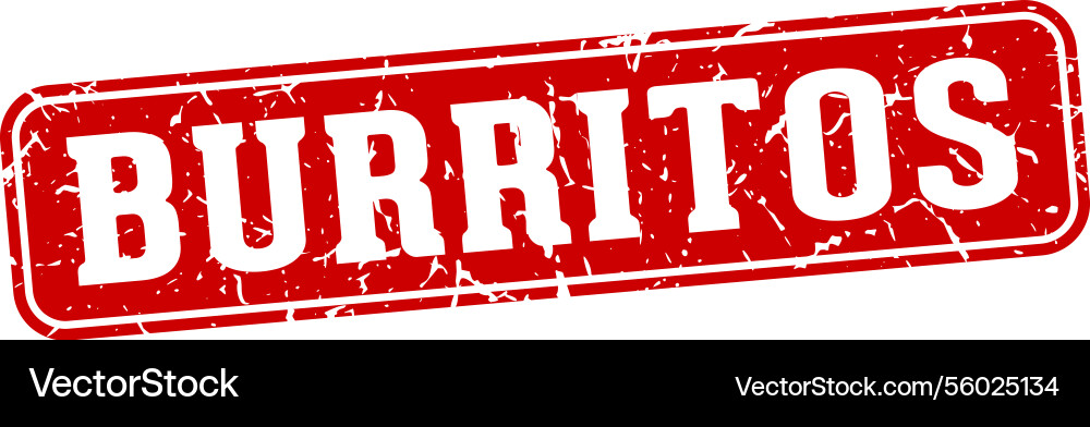Burritos rectangular sign burritos stamp Vector Image