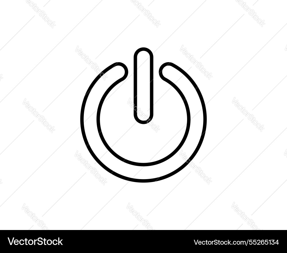 Clean minimalist line art power button icon Vector Image