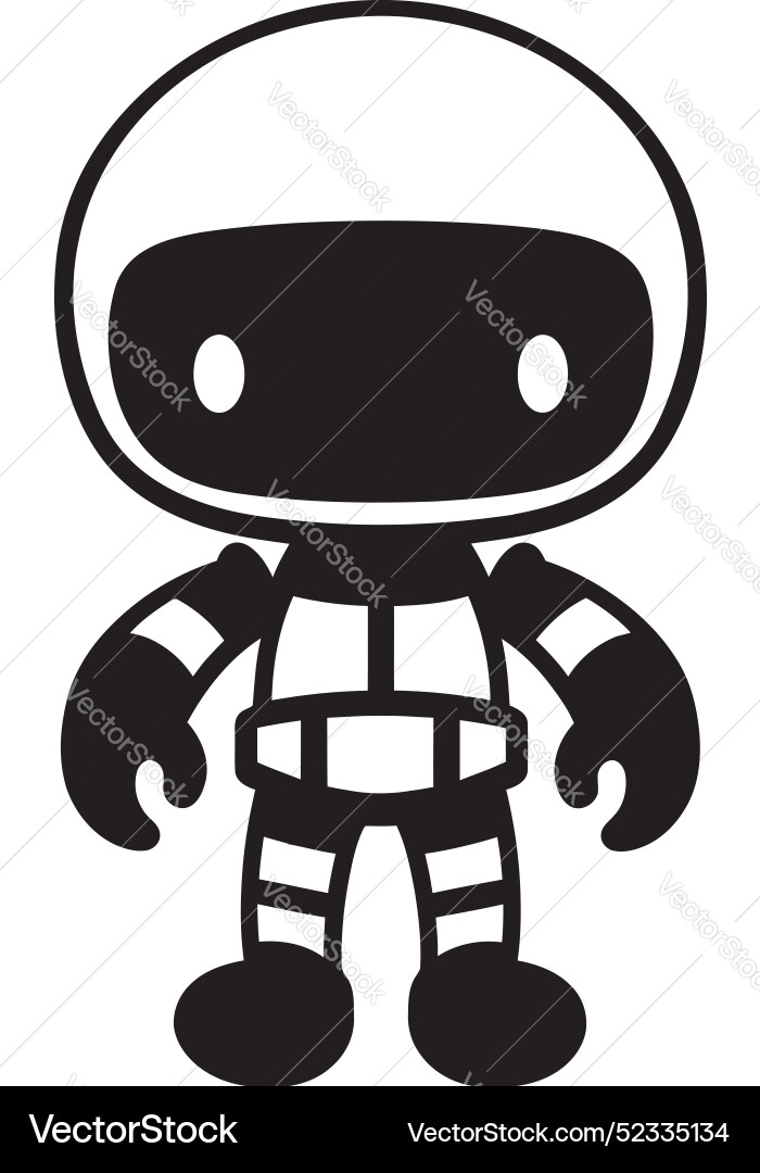 Cute roboblaster black iconic logo blastbot buddy Vector Image