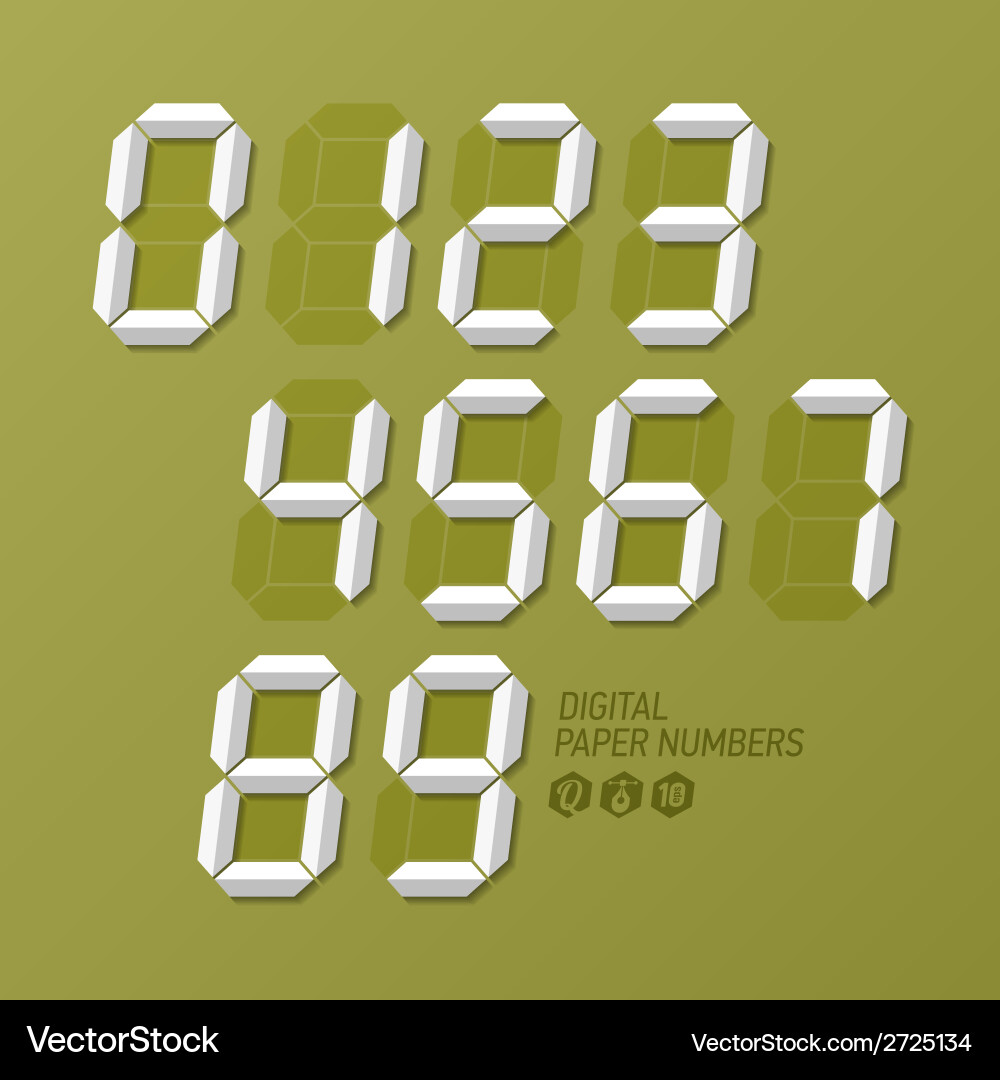 Digital paper numbers set Royalty Free Vector Image