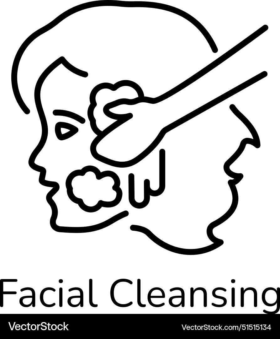 Facial cleansing Royalty Free Vector Image - VectorStock