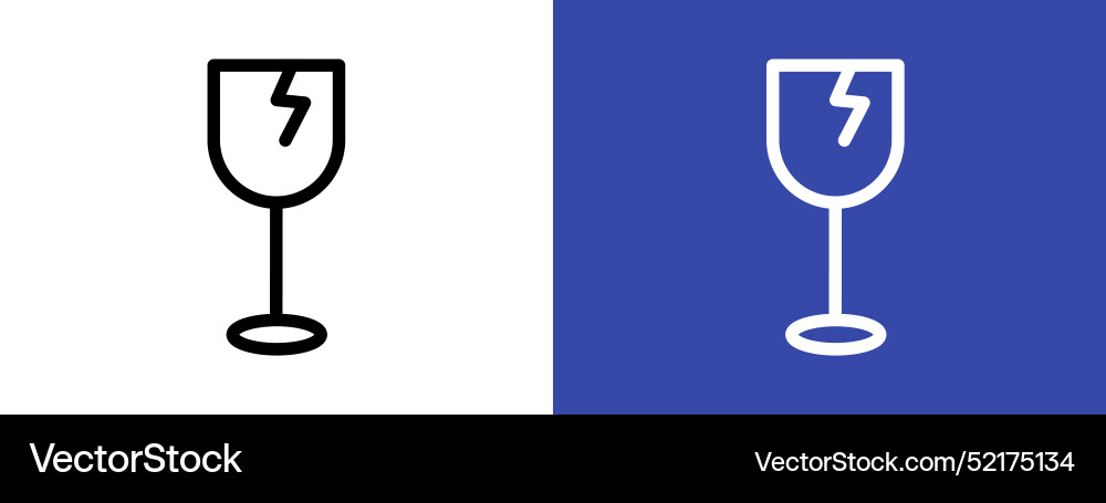 Fragile package logo sign set outline Royalty Free Vector