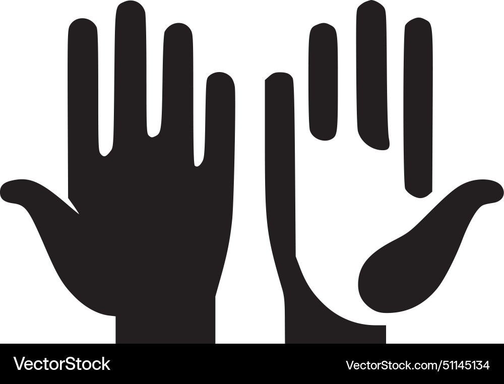 Hands - black and white isolated icon Royalty Free Vector