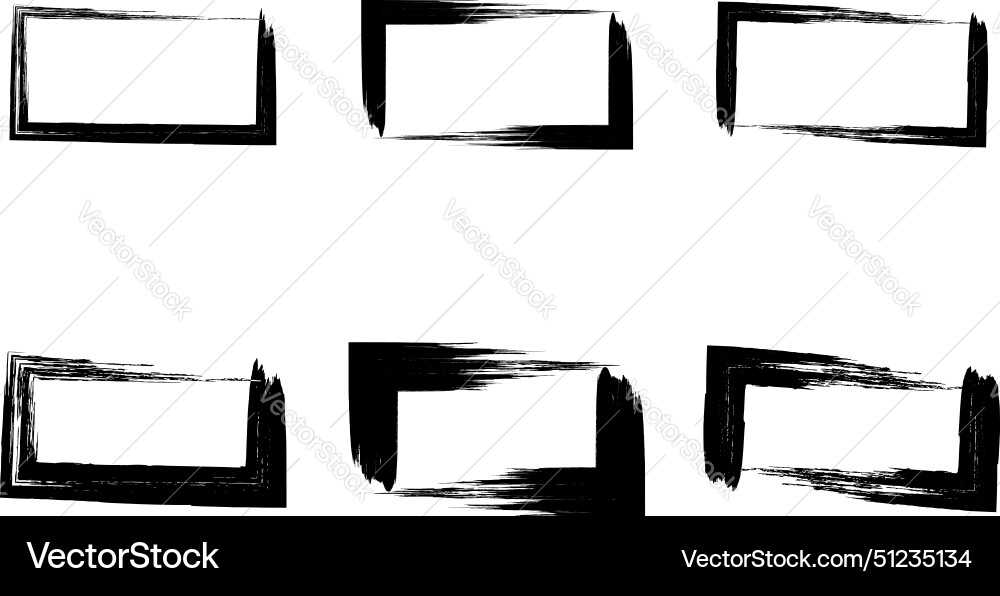 Horizontal rectangle shape grunge brush Royalty Free Vector