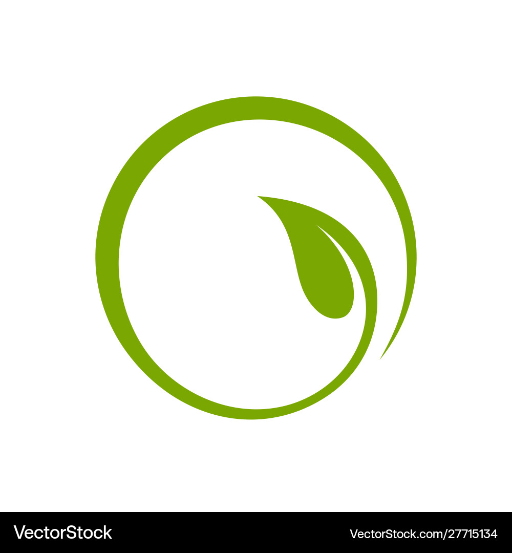 Leaf Circle Logo Template Royalty Free Vector Image