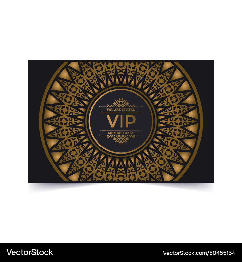 Luxury dark vip card in ornament texture Vector Image